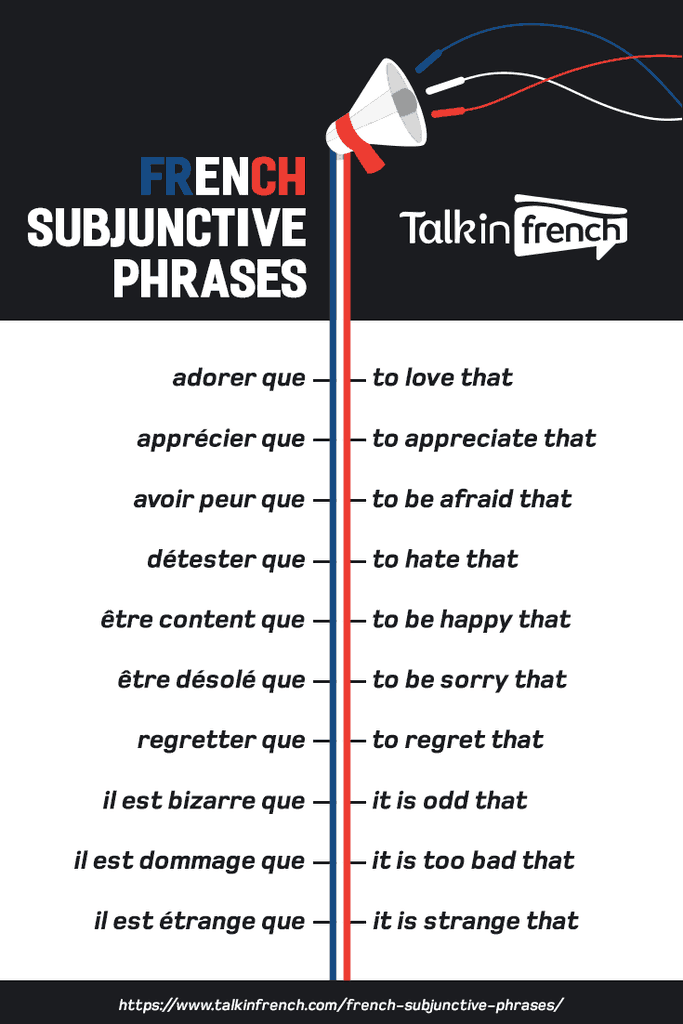 List of French subjunctive phrases [Free PDF] | Talk in French