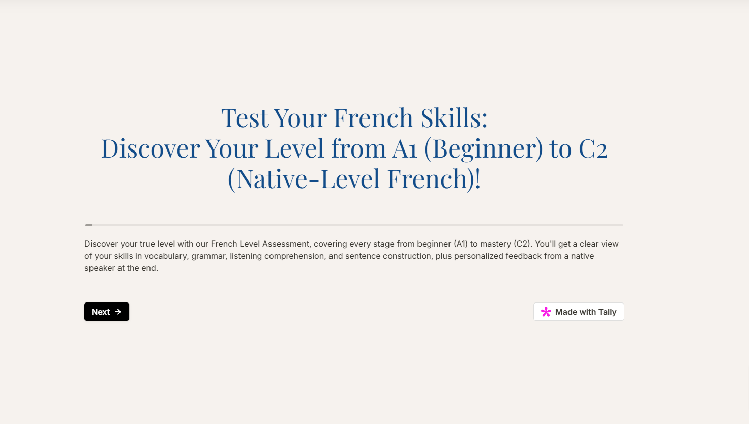 QUIZ: What’s Your Current Level in French? - Talk in French
